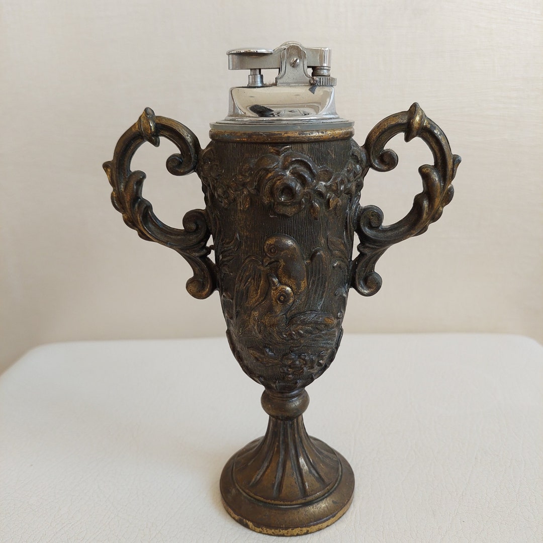 Trophy Cup Table Lighter Two Handles Desk Brass Lighter Vintage. - Etsy