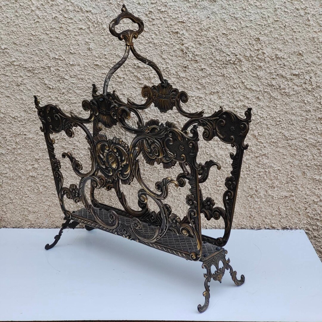 Bronze Magazine and Book Rack From the 1930s. - Etsy