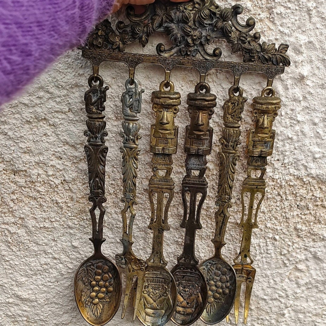 Rustic Kitchen Utensils Wall Hanging, Aztec Copper Utensils - Etsy