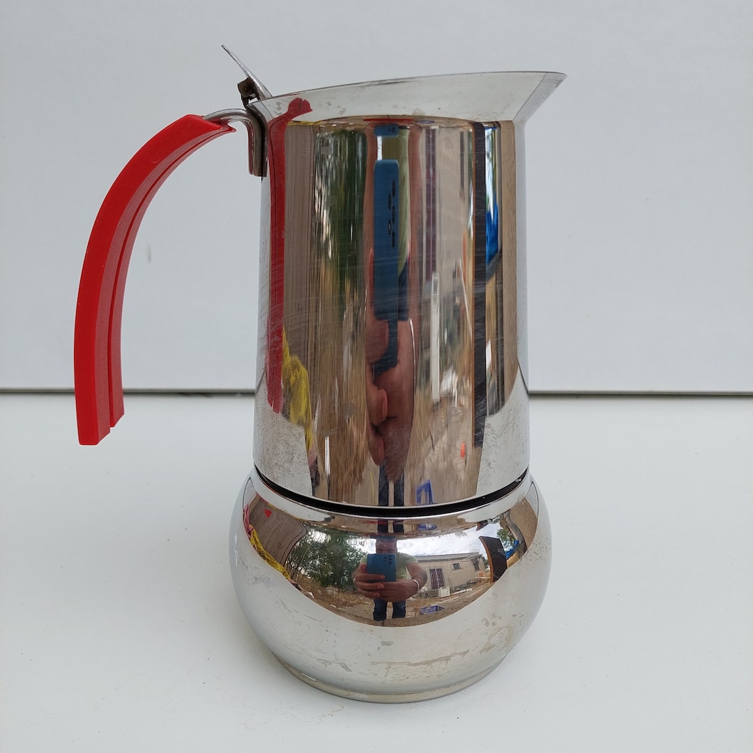 Vintage Steel Inox 18/10 Coffee Maker guido Bergna for 4-6 Cups Italian ...