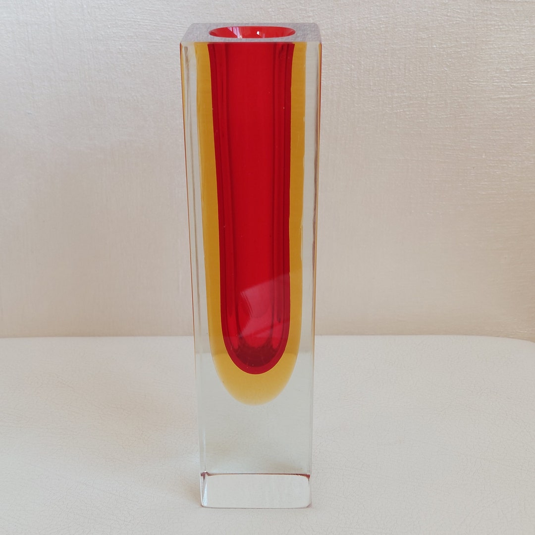 Vintage 60s Murano Submerged Glass Vase by Flavio Poli Design - Etsy
