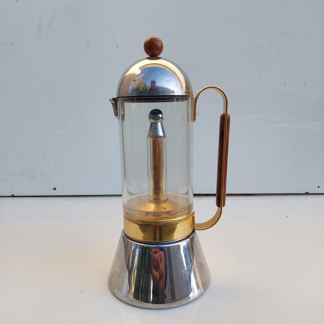 Vintage 80s Moka Stainless Steel Coffee Maker gat GLASNOST With ...