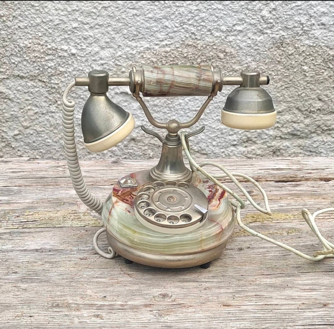Onyx Rotary Telephone Vintage 60s Stone Phone Retro Desk Decor - Etsy