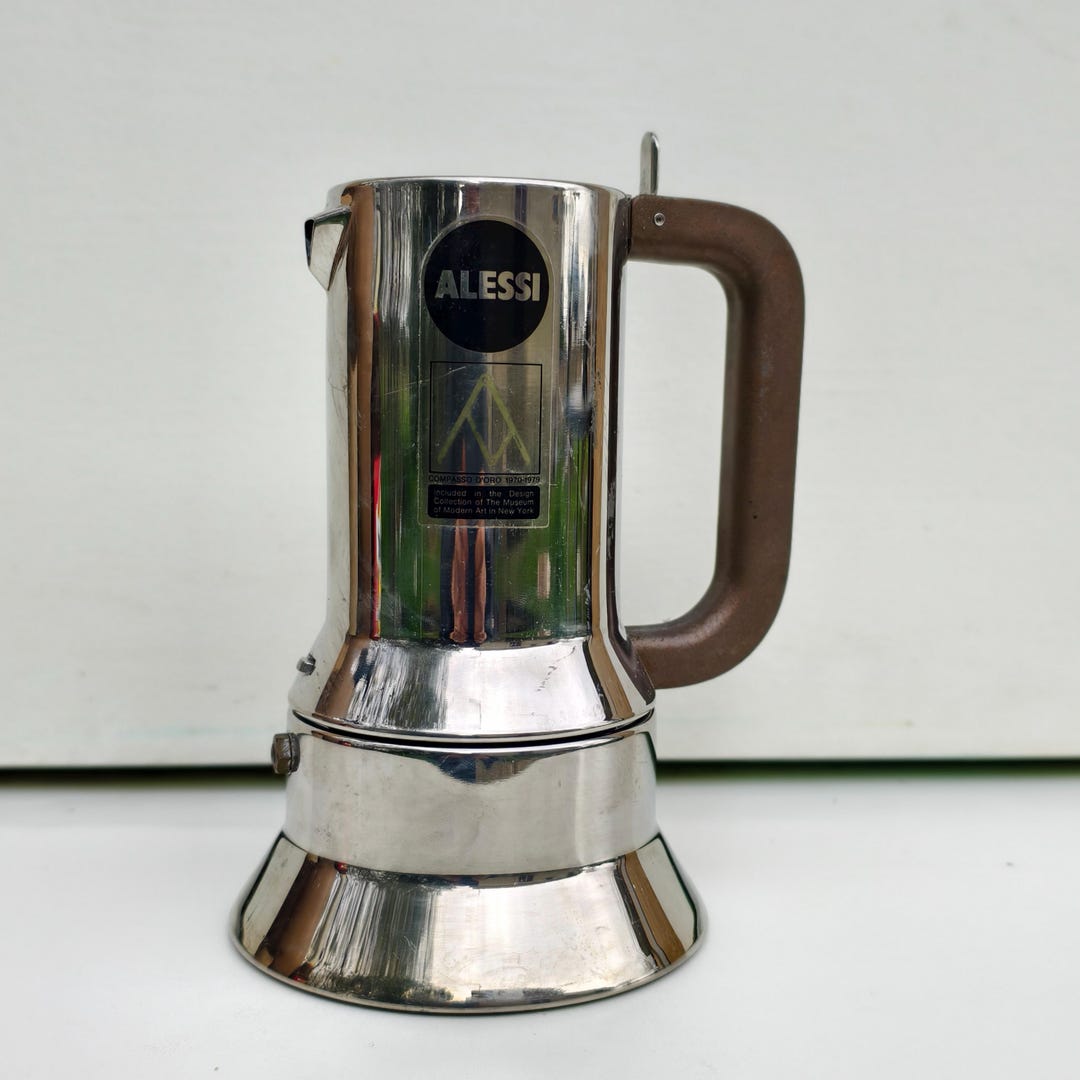 Alessi Coffee Maker Express for 6 Cups Richard Sapper Stainless Moka ...