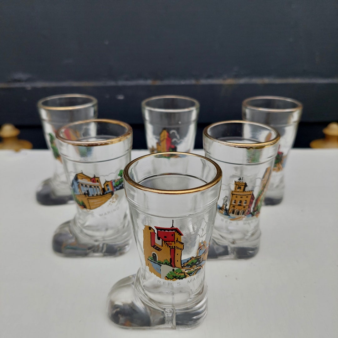 Limoncello Liquor Glasses Vodka Boots Tumblers Set of 6 Republic of S ...