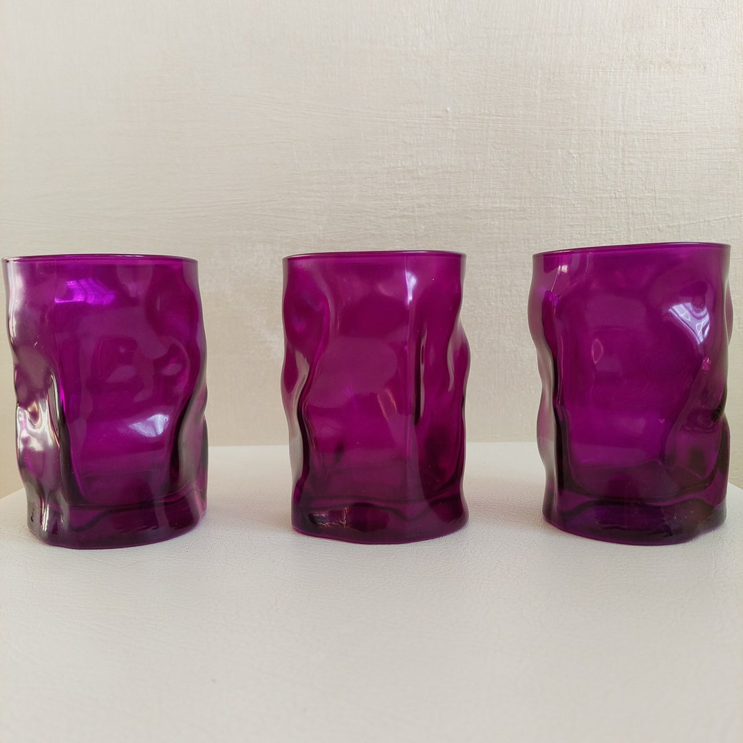 Water Glasses Purple Glass Long Drink Glasses Cocktail Juice Set Of 3 Bormioli Rocco Design