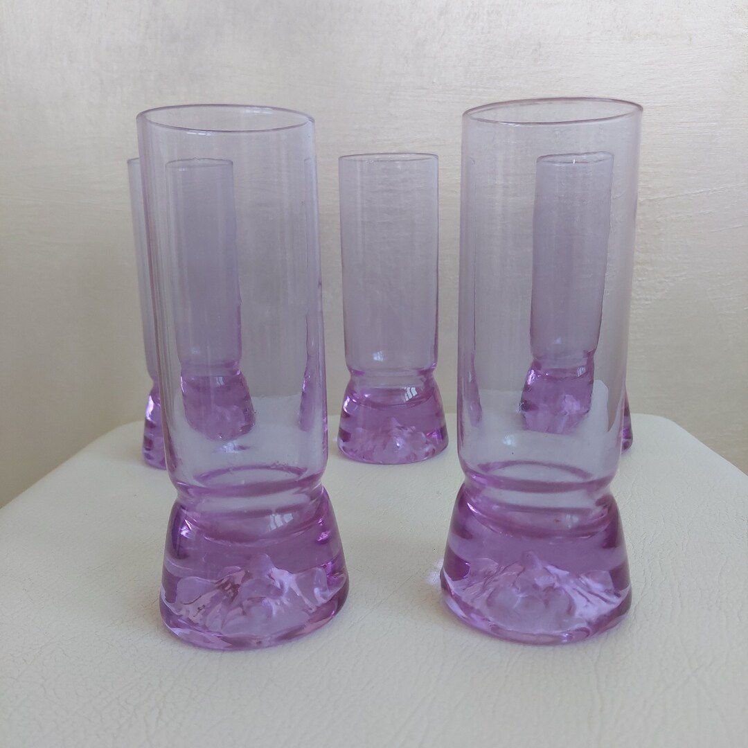 Neodymium Water Glasses Murano Alexandrite Glass Long Drink Glasses for Cocktails, Set of 5 - Etsy