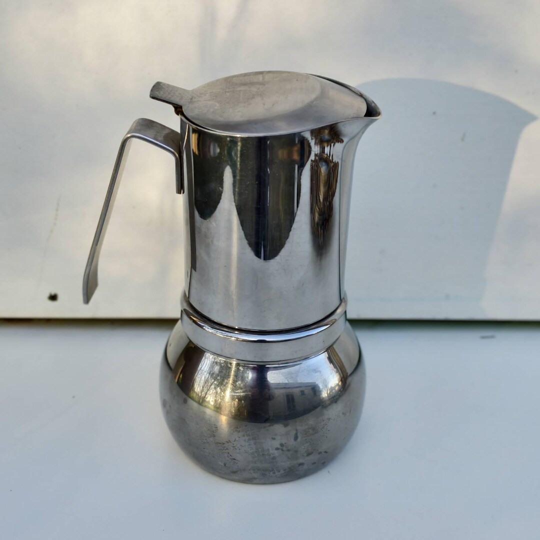 Stella 18:10 Stainless Steel Coffee Maker for 6 Cups Italian Moka Pot ...