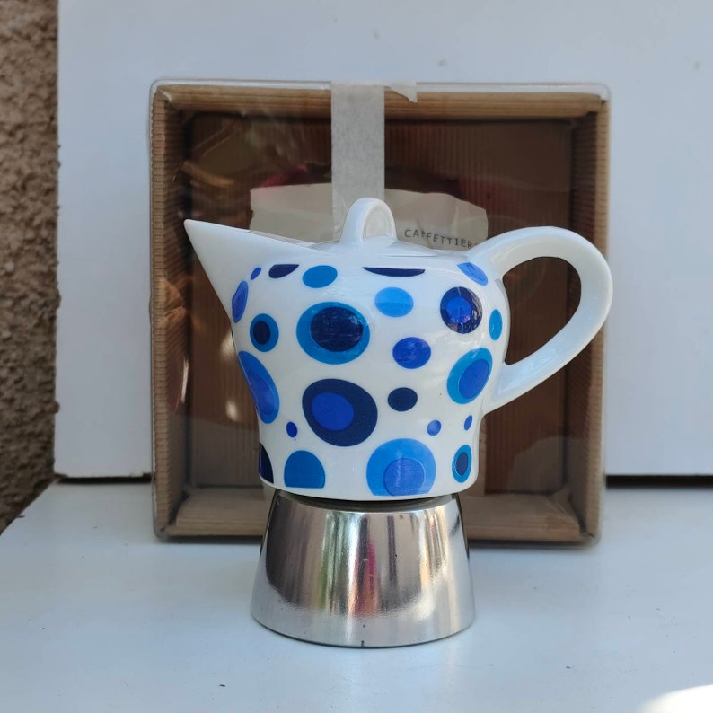 Ceramic Coffee Maker With Post-modern Polka Dot Print Moka Pot for 2-3 ...