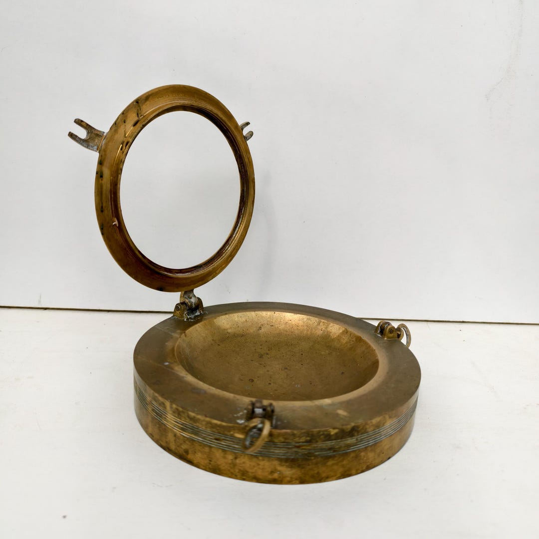 Heavy Solid Brass Ship Porthole Ashtray Nautical Decor - Etsy