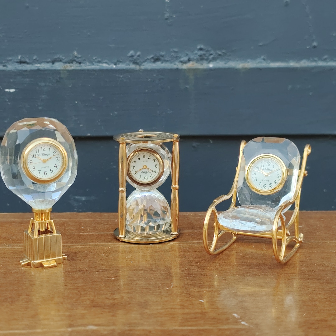Miniature Crystal Clocks Mini Chair Balloon Figurine Shelf Decoration ...