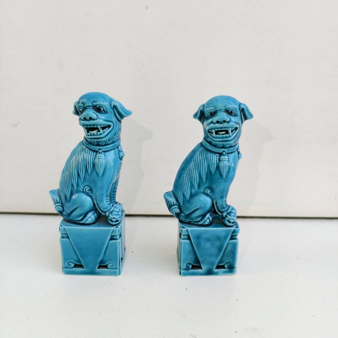 Beijing Lion Fu Foo Dogs Statues, Chinese Ceramic Feng Shui Prosperity ...