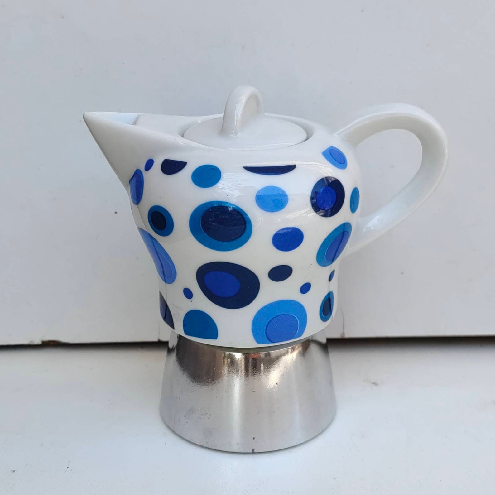 Ceramic Coffee Maker With Post-modern Polka Dot Print Moka Pot for 2-3 ...