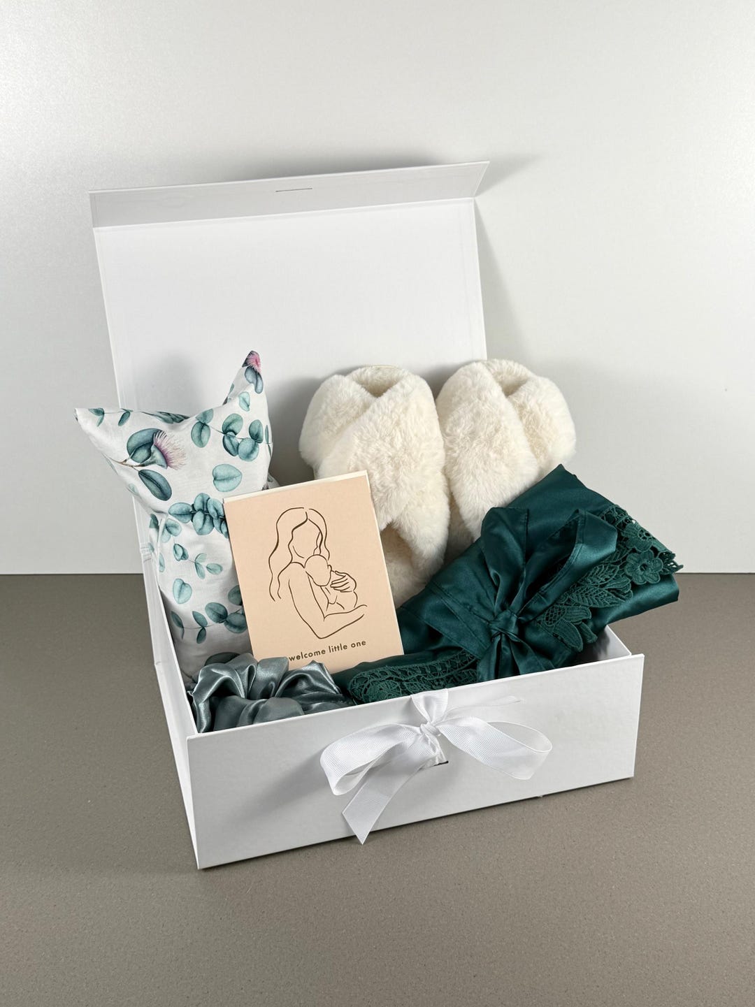Mummy and Me Gift Box | Emerald Robe, Slippers, Heat Pack - Etsy