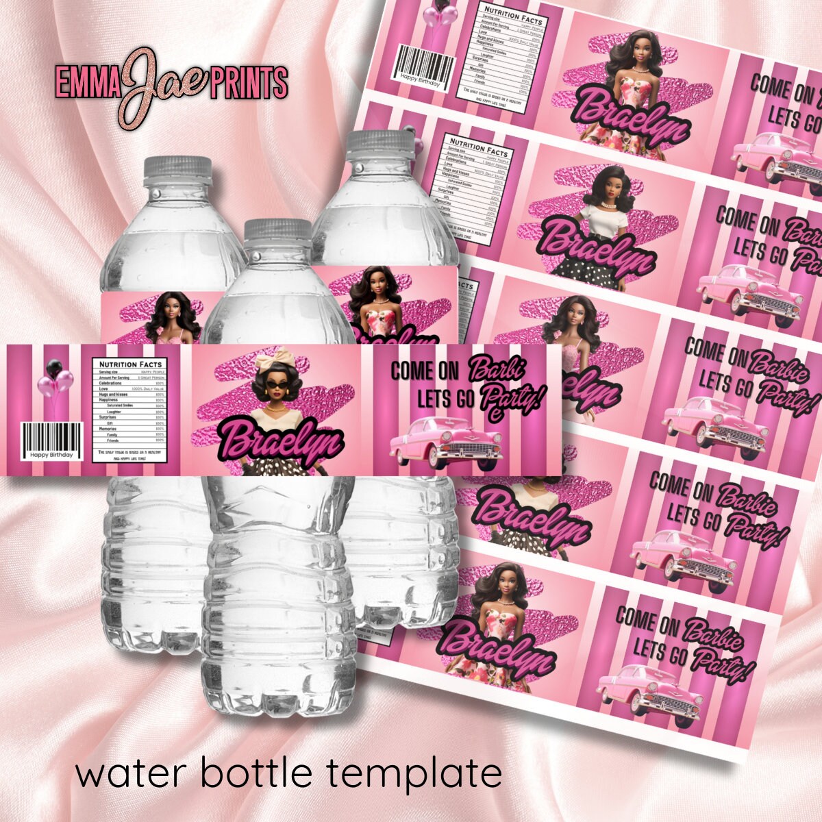 Editable Black Doll Birthday Snack Labels, Caprisun, Rice Crispy Treat ...