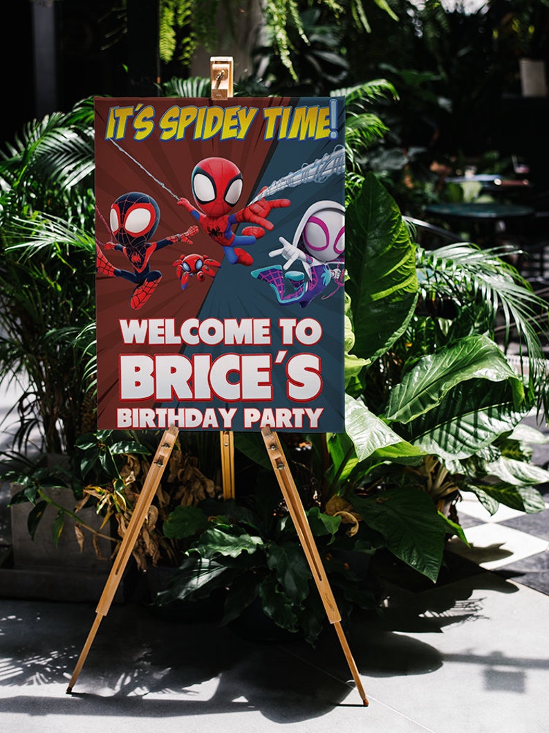 Spidey Friends Birthday Party Welcome Sign, Spidey Editable Welcome ...