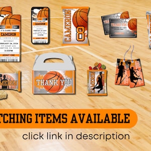 Basketball Birthday Party Snack Label Bundle (editable Canva Download ...