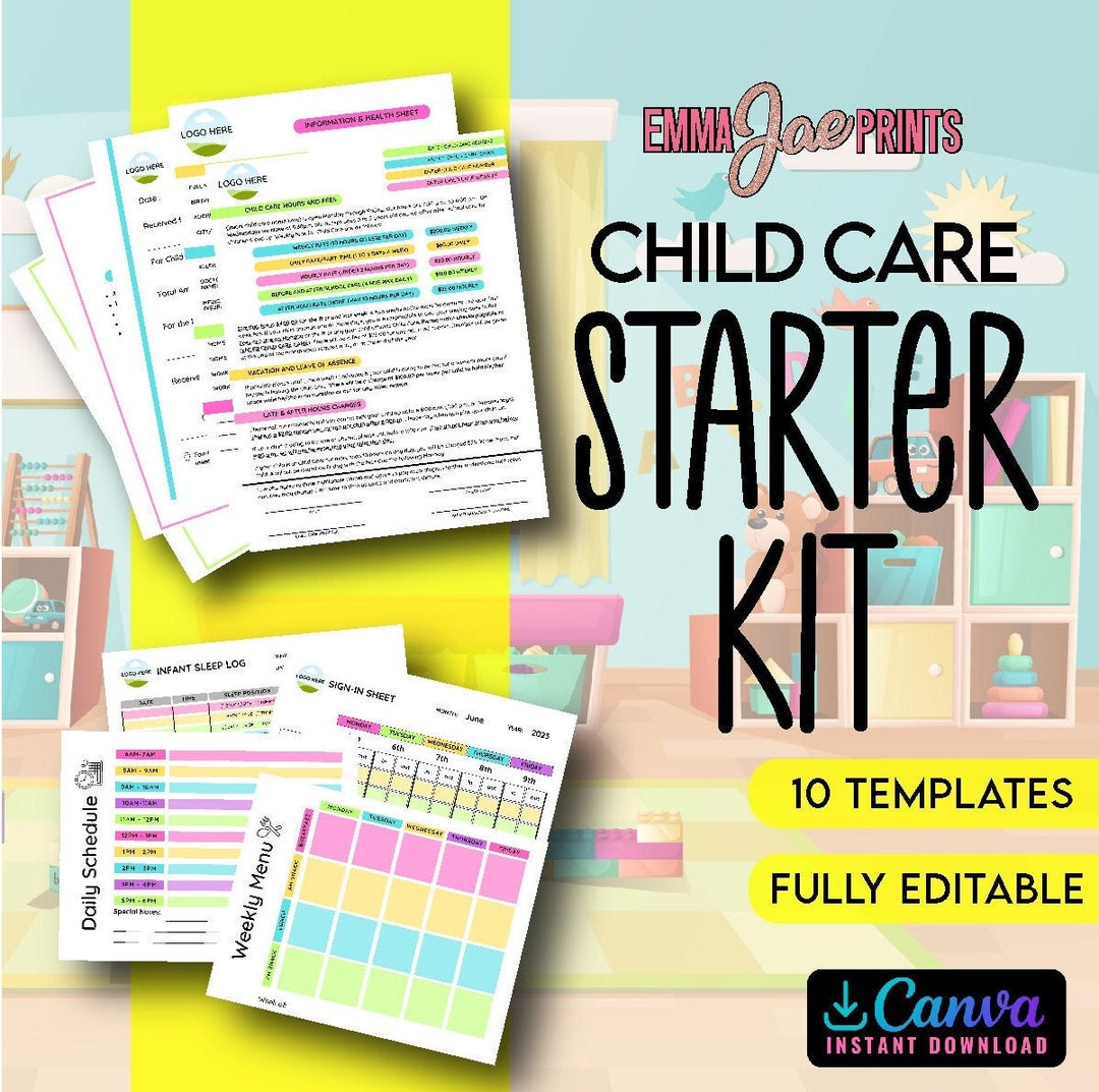 Editable Child Care Starter Kit, Printable Forms Perfect for Home ...