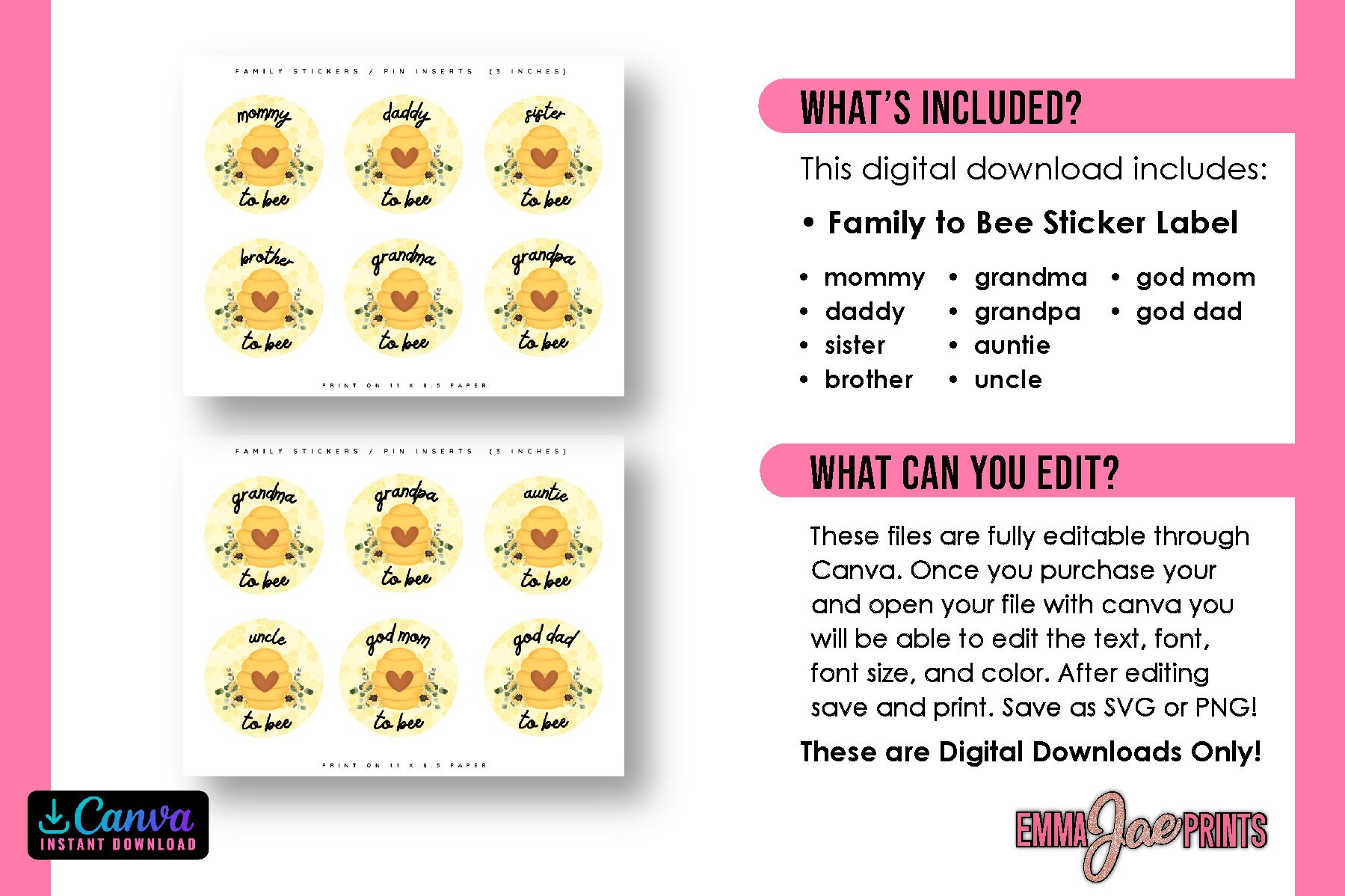 What Will Baby Bee Gender Reveal Family to Bee Sticker Labels - Etsy