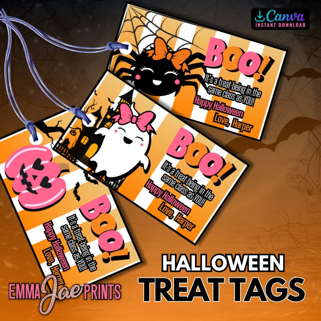 Editable Halloween Treat Tags, Class Halloween Party, Treat Tags for ...
