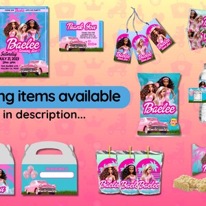 Editable Doll Birthday Favor Tags, Doll Printable Download, Pink Doll ...