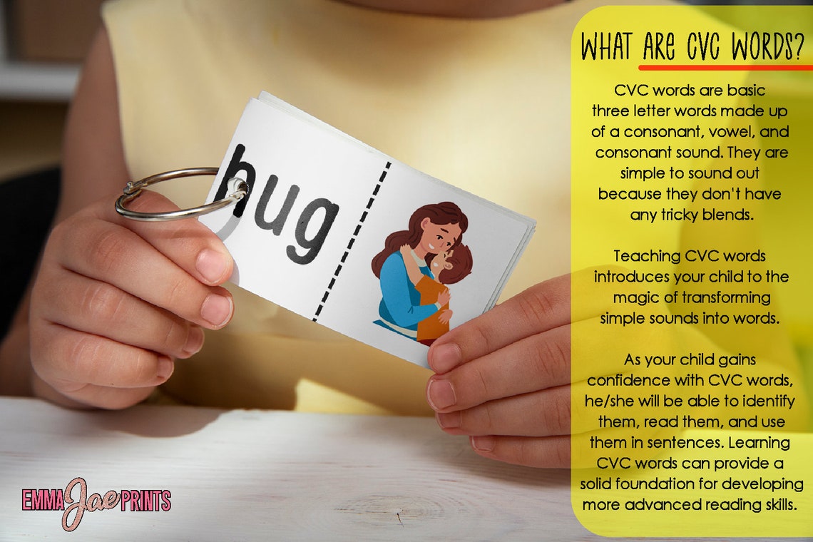 CVC Word Flashcards Kindergarten Prep 80 CVC Flash Cards - Etsy