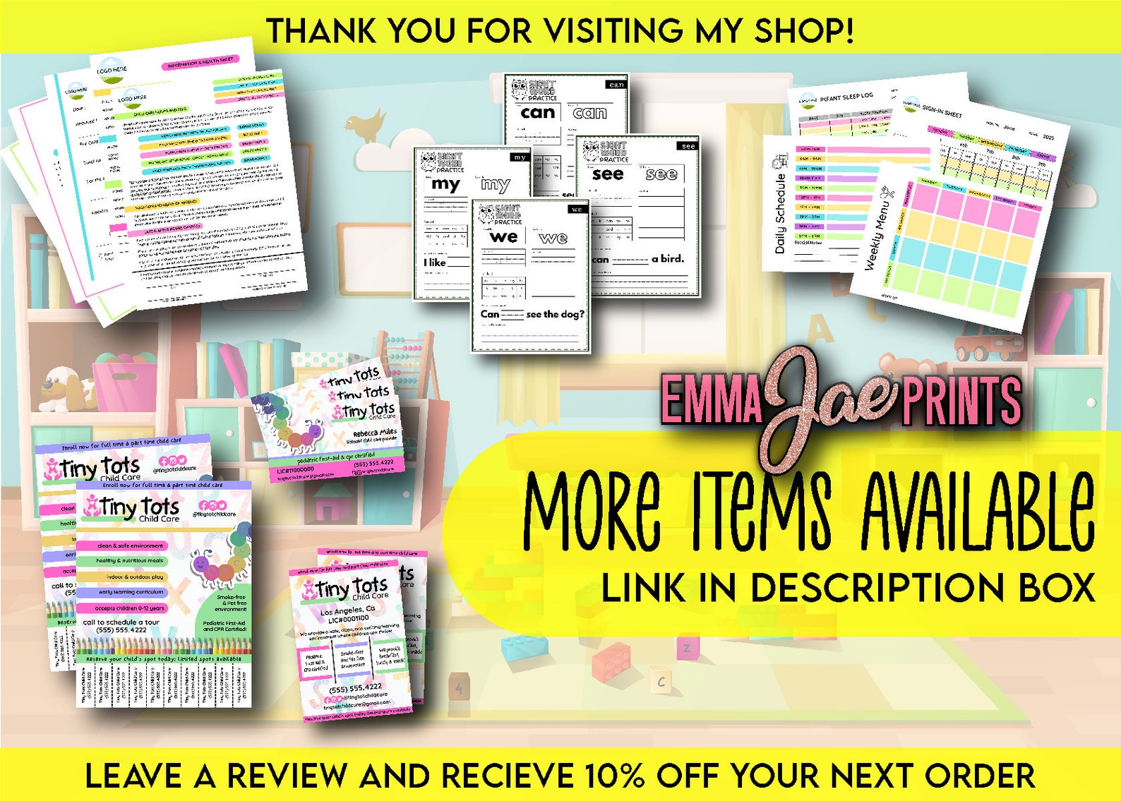 Editable Child Care Starter Kit, Printable Forms Perfect for Home ...