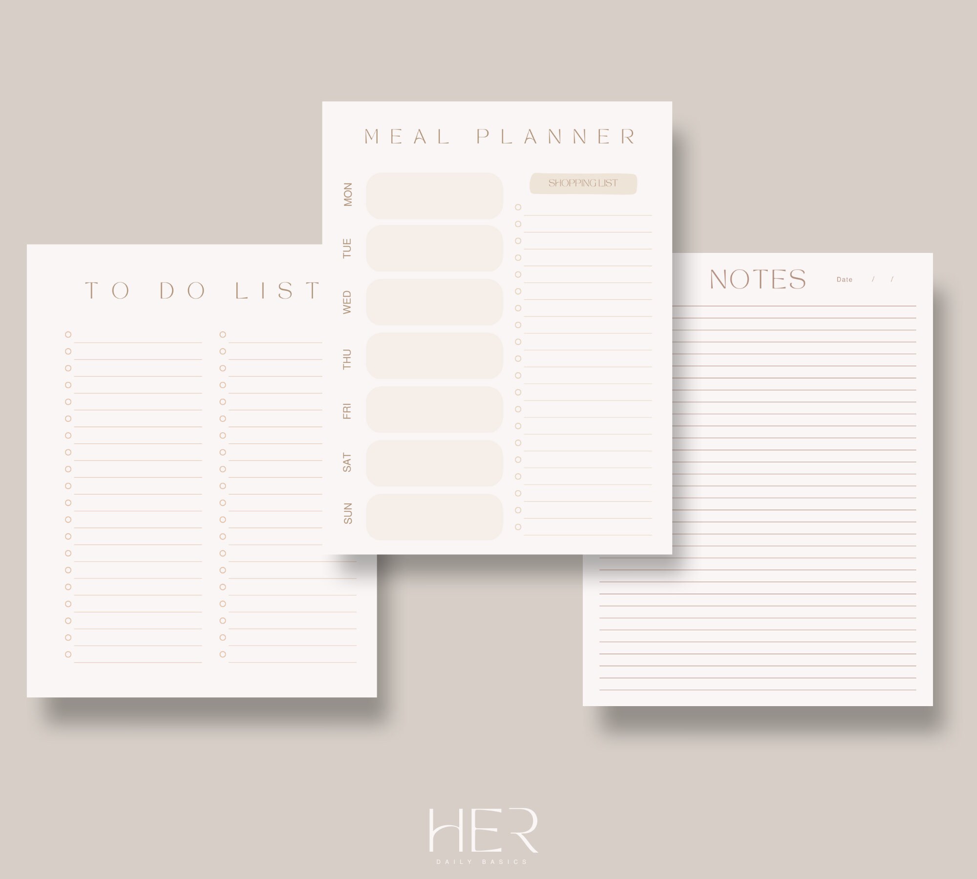 Weekly Meal Planner Bundle, Grocery List, Pantry List, To-do List ...