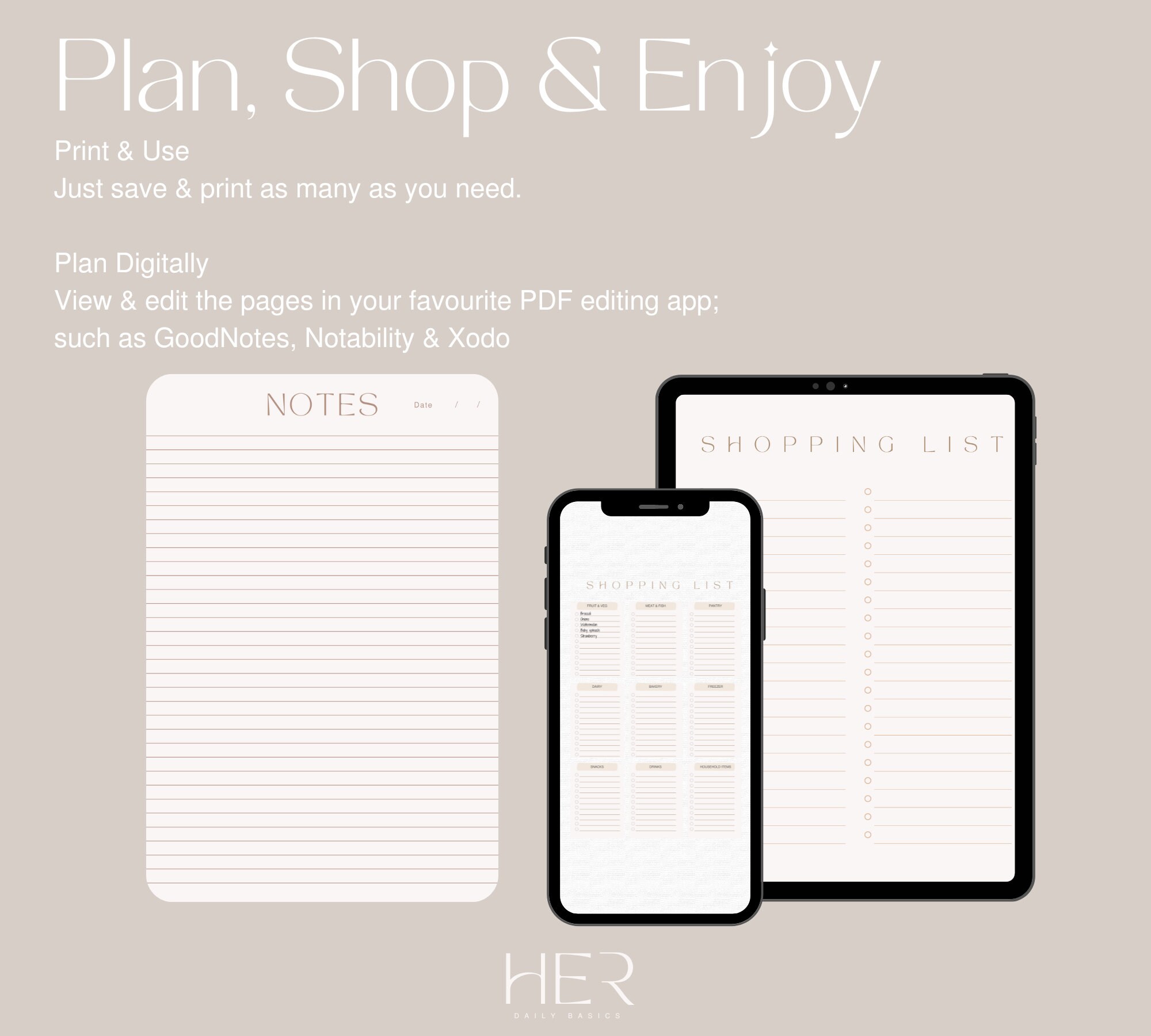 Weekly Meal Planner Bundle, Grocery List, Pantry List, To-do List ...