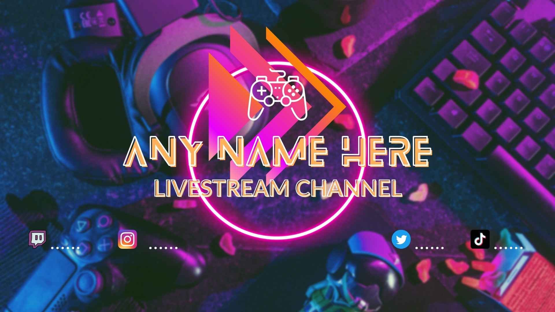 20 Fully Editable Stunning Neon-style Gaming Youtube Banners - Etsy