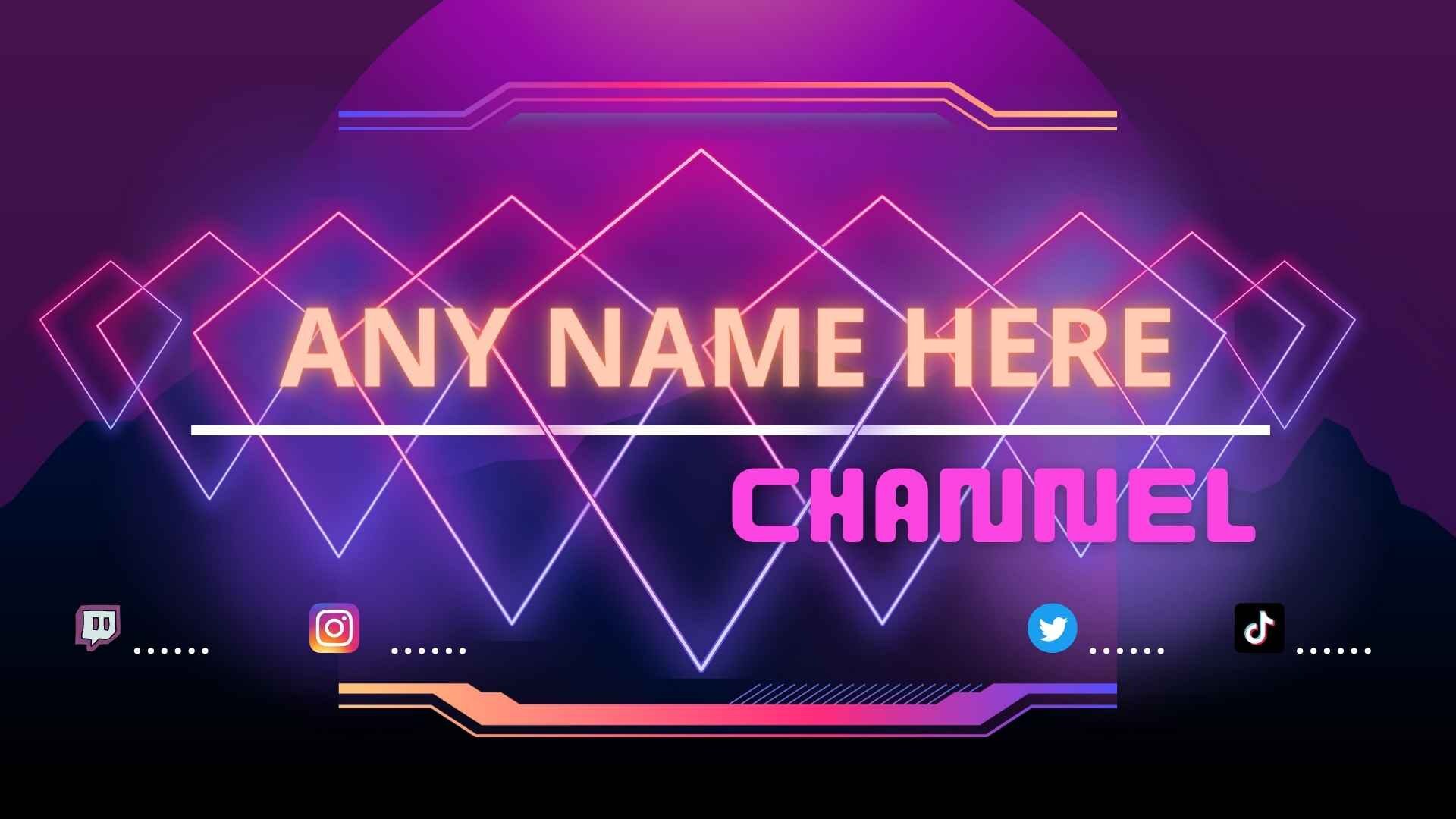 20 Fully Editable Stunning Neon-style Gaming Youtube Banners - Etsy