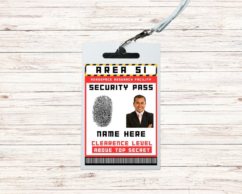 Funny Area 51 Name Badge: Editable Federal ID Card (digital Printable ...