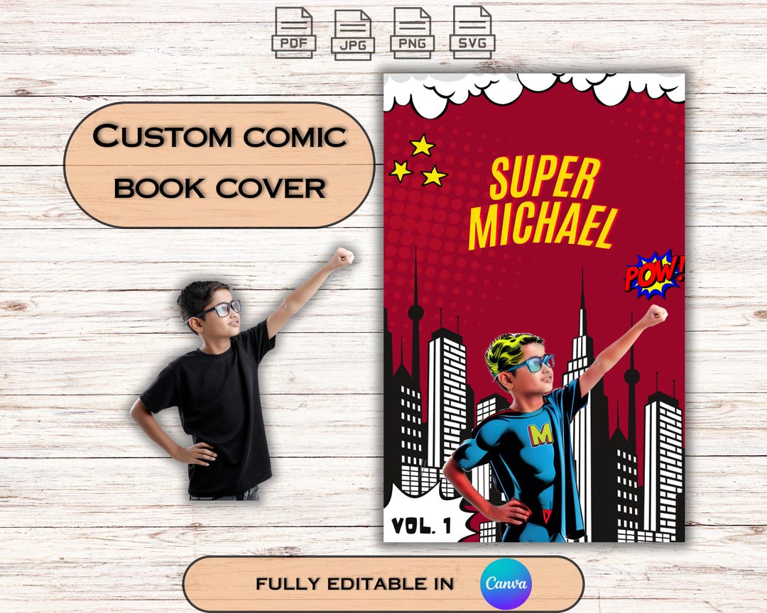 Custom Superhero Comic Book Cover Fully Editable Your Own Comic Book ...