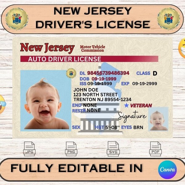 Kids Fake Driver License Template - Etsy