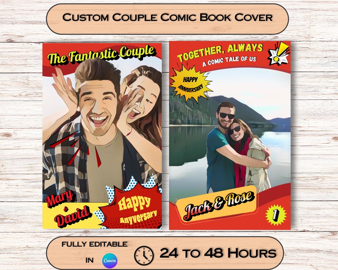 Couple Comic Book Cover Fully Editable Comic Book Custom Lovers Comic ...