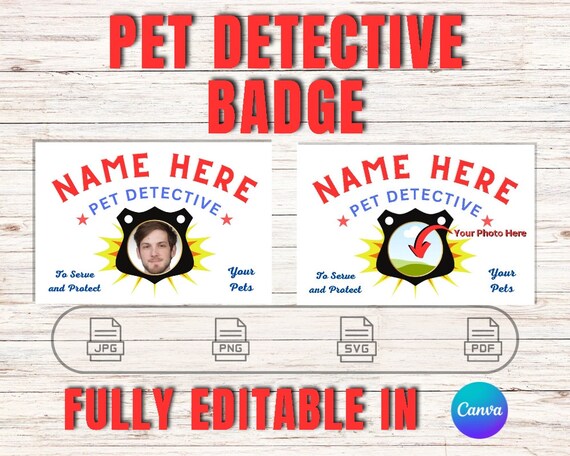 Detective Badge Template Printable