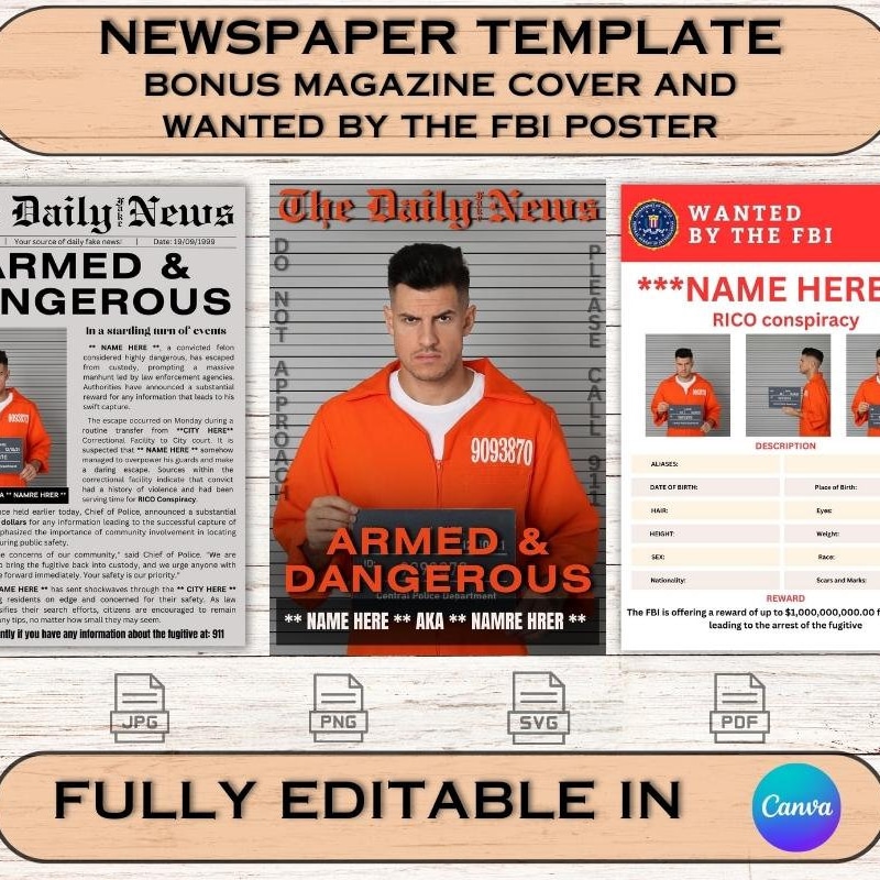 Fbi Most Wanted Posters - Etsy