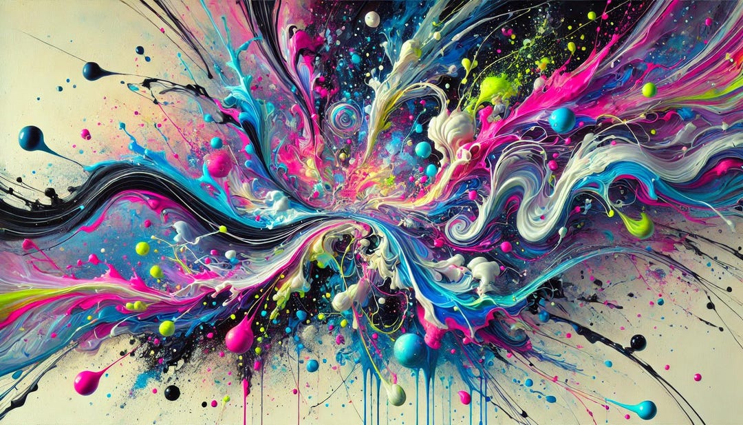 Colourful Abstract Splat & Splash - Etsy