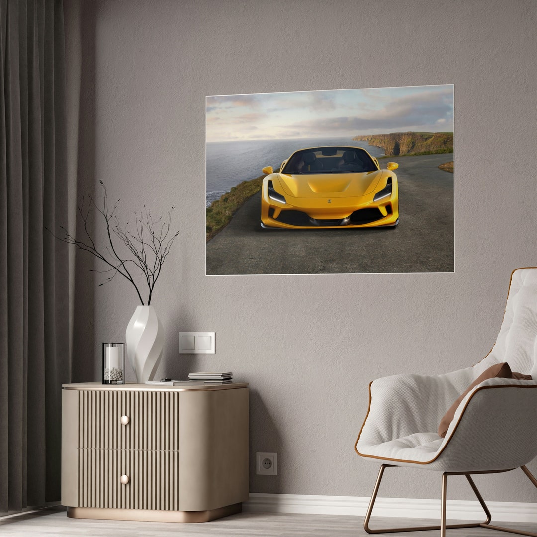 Ferrari F8 Tributo Yellow Ferrari Gloss Posters - Etsy