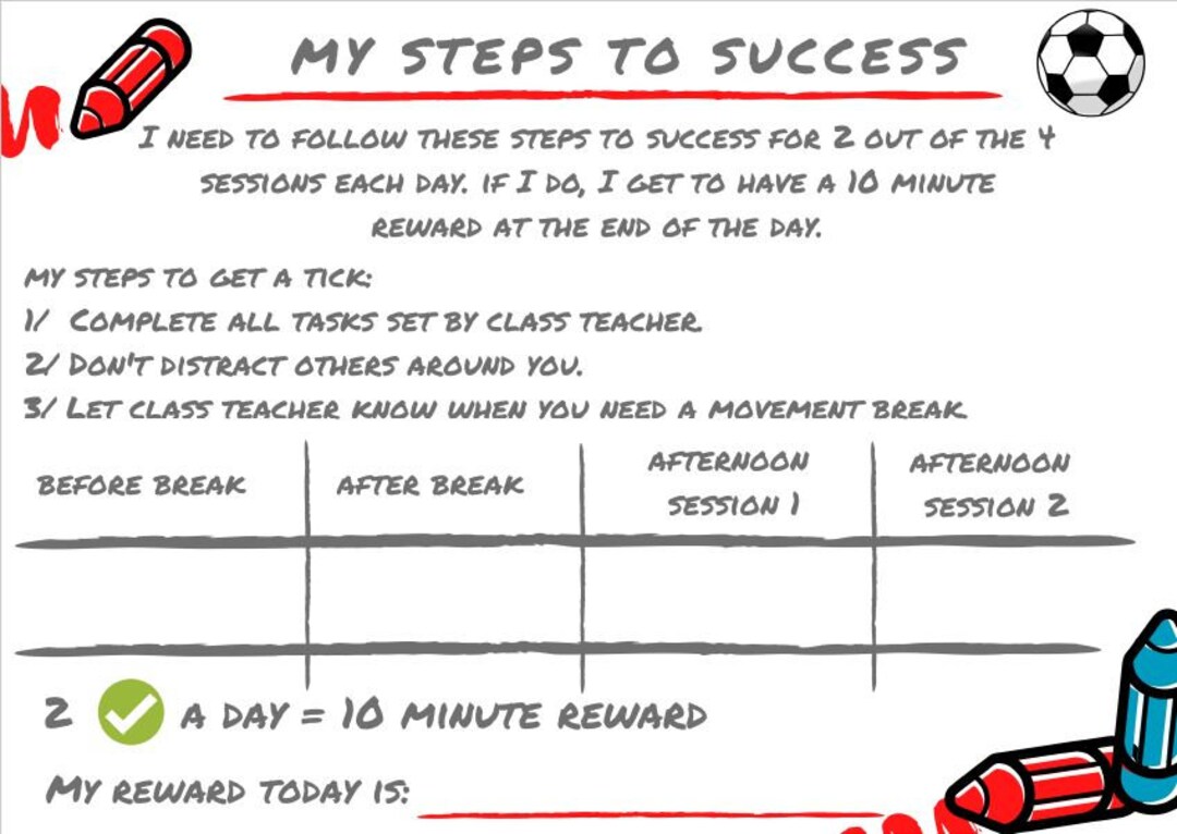 SEN Concentration Reward Chart - Etsy