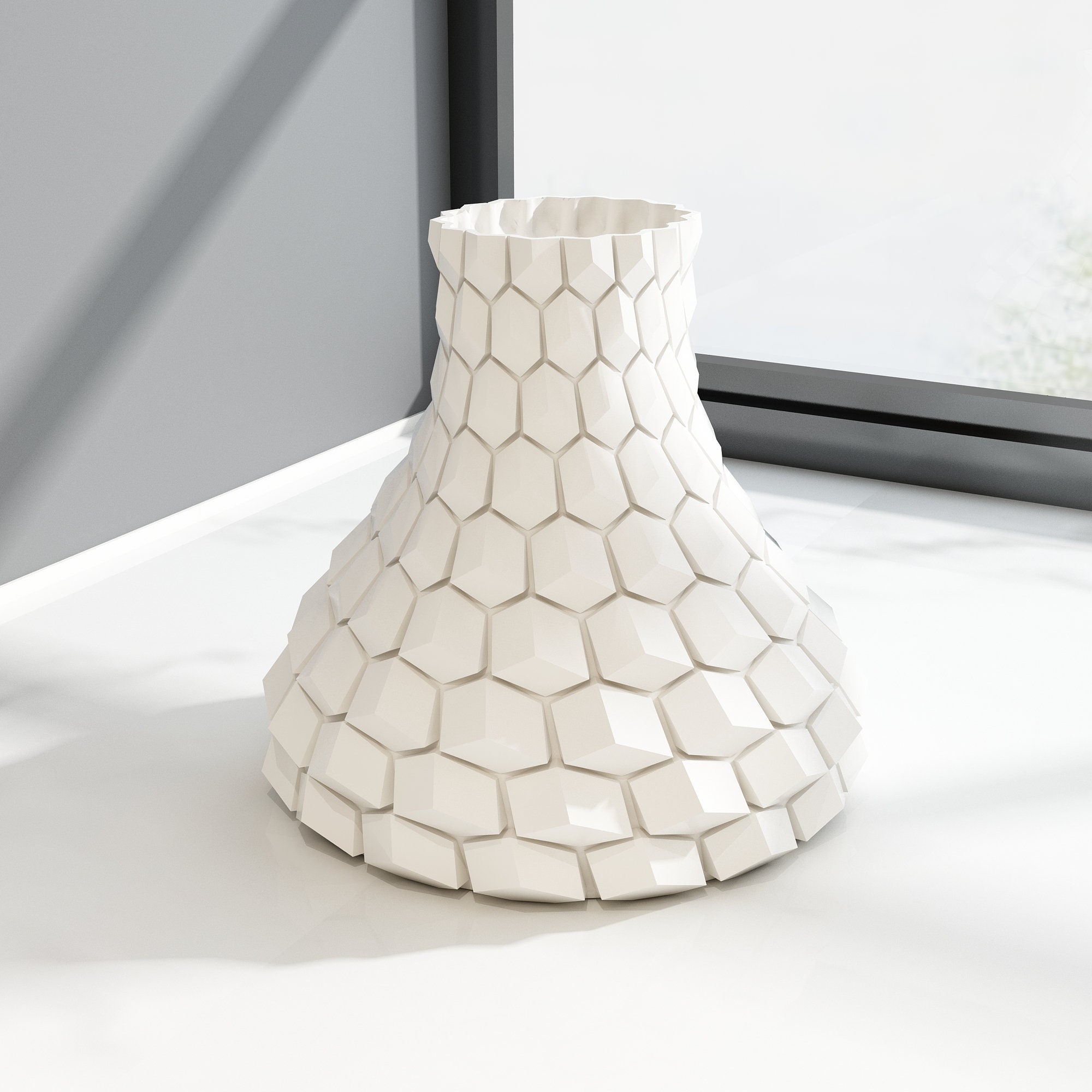 Curved Honeycomb Vase 3 Version Stl Printable - Etsy