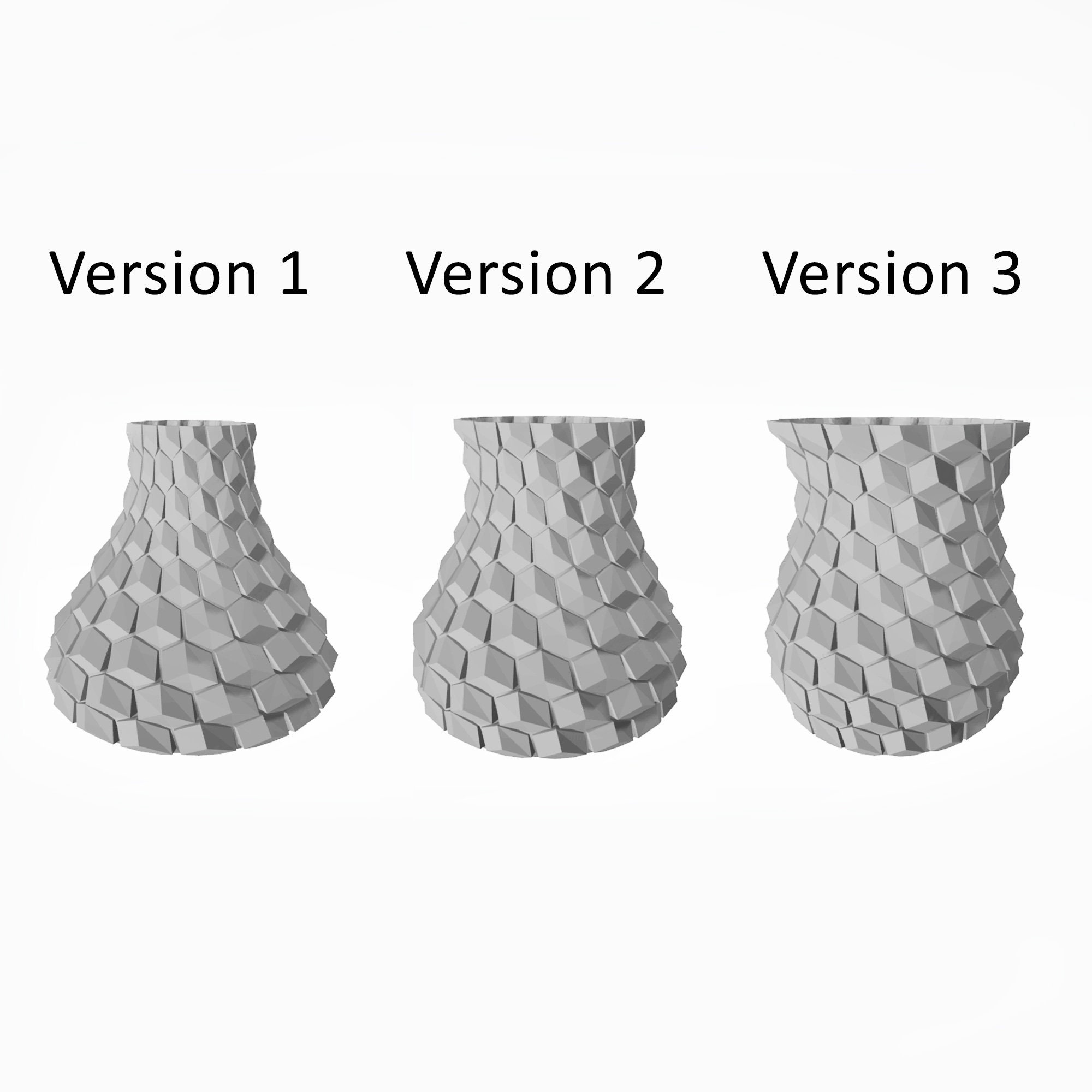 Curved Honeycomb Vase 3 Version Stl Printable - Etsy