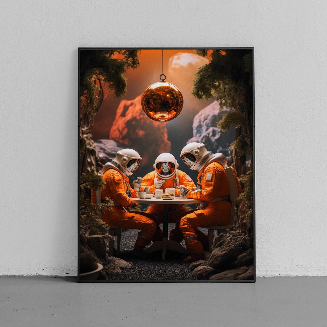 Surreal Astronaut Print Space Forest Wall Art Astronaut Wall Art Space ...