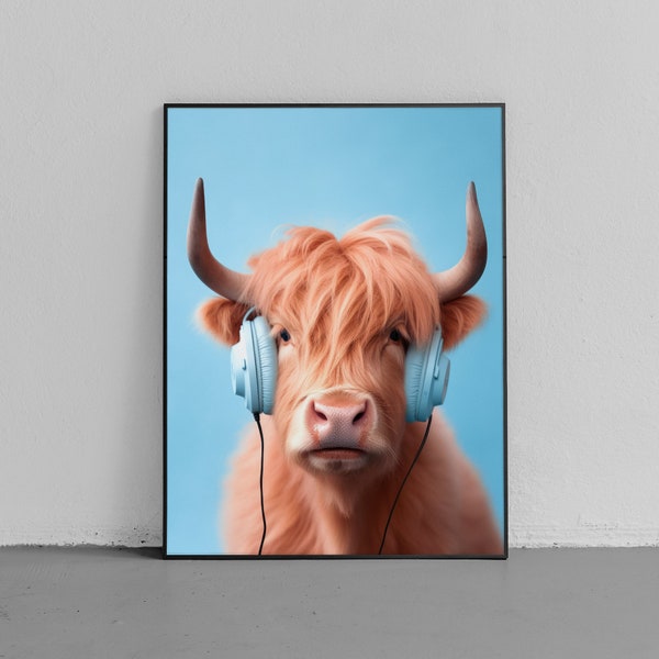 Cow Print Headphones - Etsy