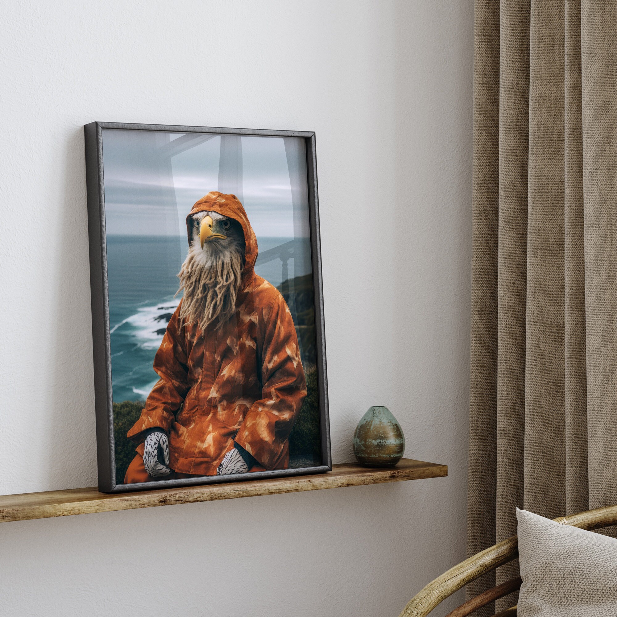 Funky Eagle Print for Coastal Decor Unique Gift for Eagle Enthusiasts ...