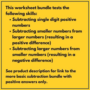 20 Printable Subtraction Worksheets, Fill in the Blank Single Digits 0 ...