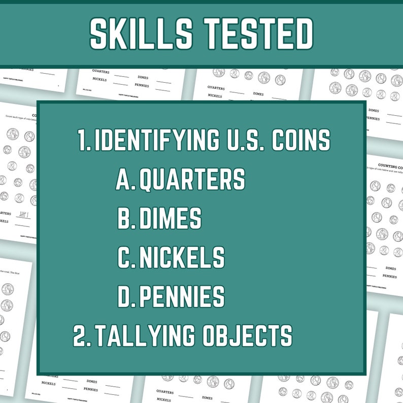Printable Coin Worksheets, Identifying U.S. Coins, Tallying Coins ...