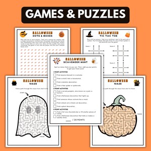 Halloween Activity Pack, Printable Puzzles & Games for Kids and Adults ...