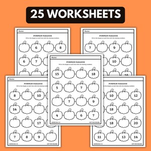 25 Halloween Missing Number Worksheets, Counting Practice From 1 to 20 ...