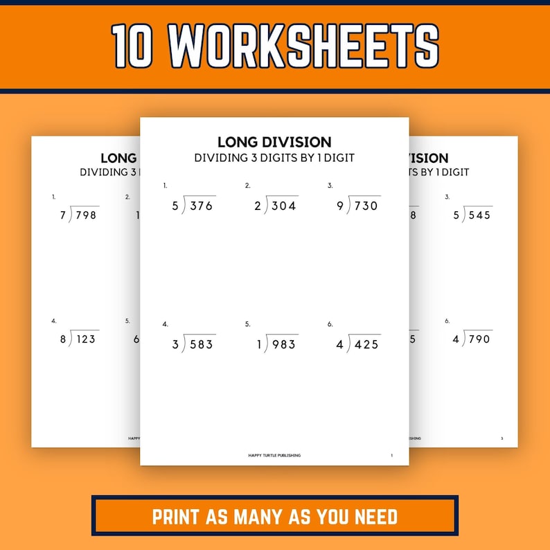 Long Division Practice Worksheets With Answers, 5th Grade Math ...
